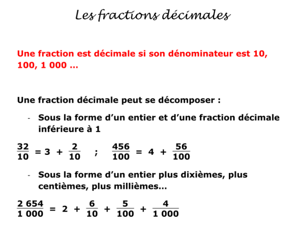 LES NOMBRES DÉCIMAUX